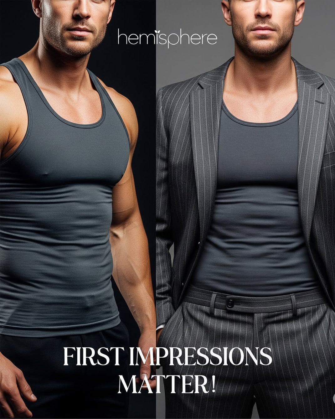 Men’s Slimming Compression Tank – Hemisphere | Balance Your Life